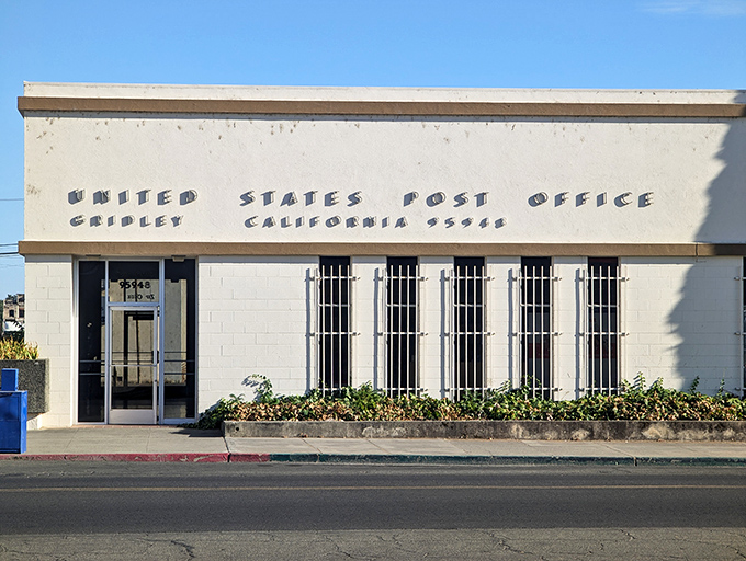 Even the post office in Gridley maintains that mid-century charm, a reminder of simpler times when mail was an event.