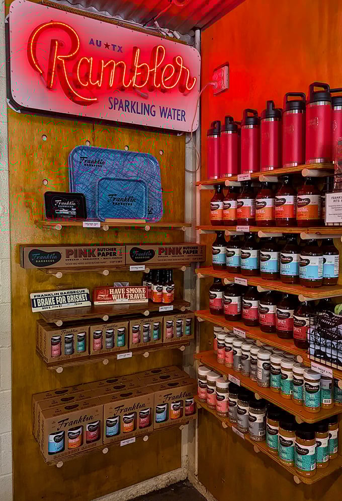 A shrine to hydration and souvenirs&mdash;because after all that meat, you'll need something to drink and something to remember it by.