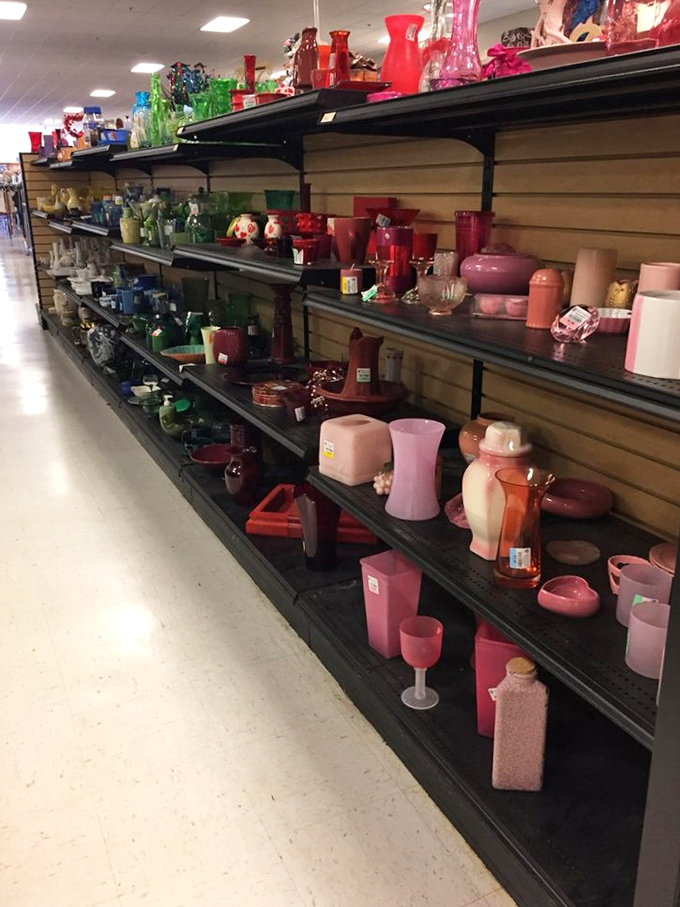 Color-coordinated vases create an ombr&eacute; effect that would make any interior designer swoon&mdash;from emerald green to blush pink, all awaiting fresh flowers.