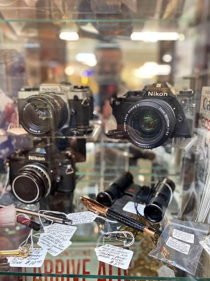 Nikon cameras that captured moments long before Instagram filters existed. These mechanical beauties remember when "developing" required chemicals, not just clicking "post."