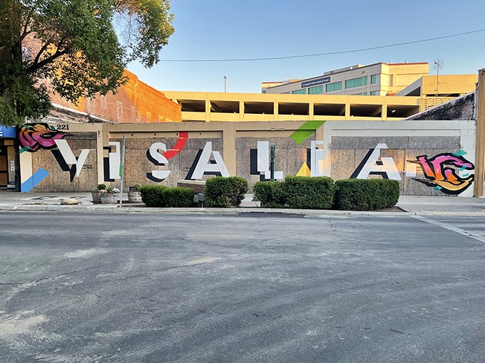 This colorful Visalia mural captures the city's creative spirit, where artistic expression doesn't require coastal gallery prices.