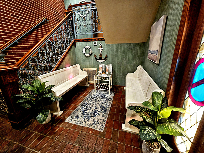 The waiting area feels like your fancy aunt's sitting room&mdash;where nautical touches remind you of the seafood treasures awaiting beyond those wooden doors.