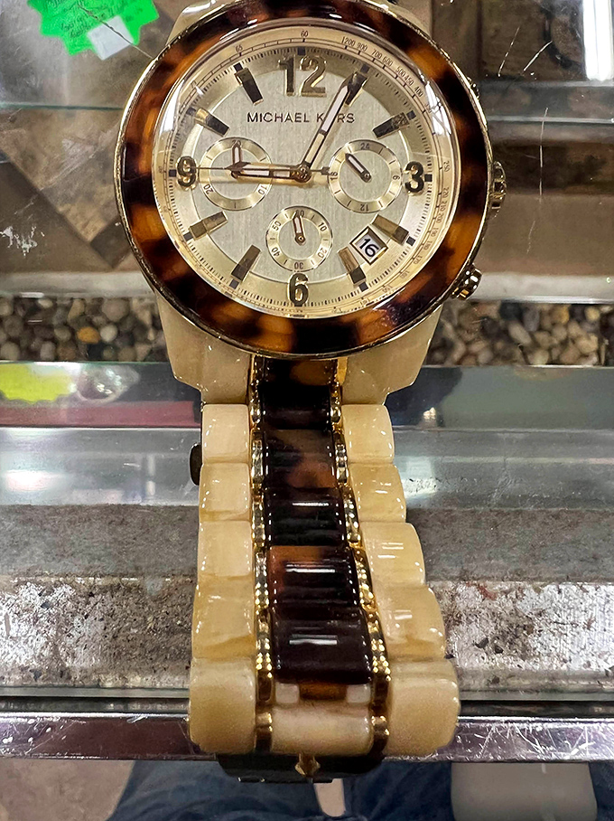 Designer watches at thrift store prices let you check the time with style without checking your bank balance nervously.