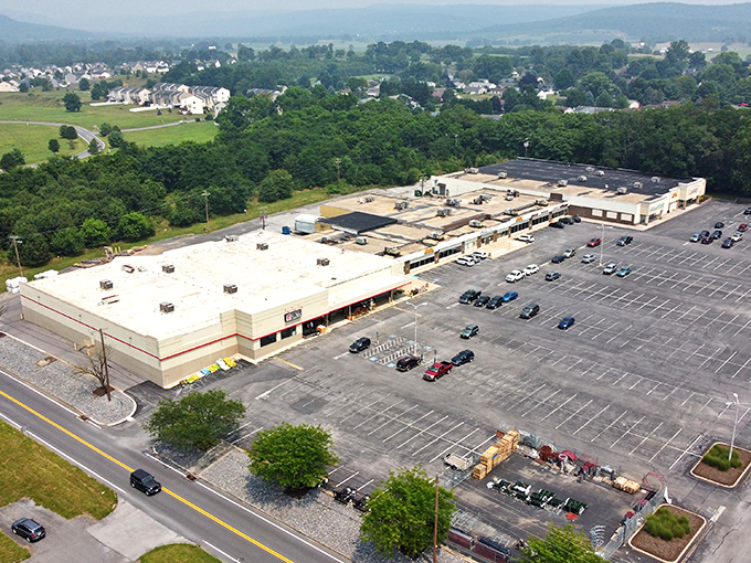 From this aerial view, you can appreciate Waynesboro's perfect positioning&mdash;modern conveniences surrounded by the rolling green hills of Pennsylvania countryside.