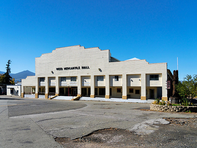 The Weed Mercantile Mall's Art Deco-inspired architecture stands as a reminder of more prosperous times &ndash; and possibly the inspiration for every 1980s mall in America.