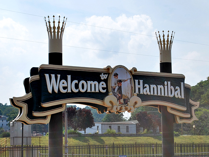 Hannibal's welcome sign promises adventures worthy of Tom and Huck &ndash; no fence-painting required unless you're feeling particularly nostalgic.
