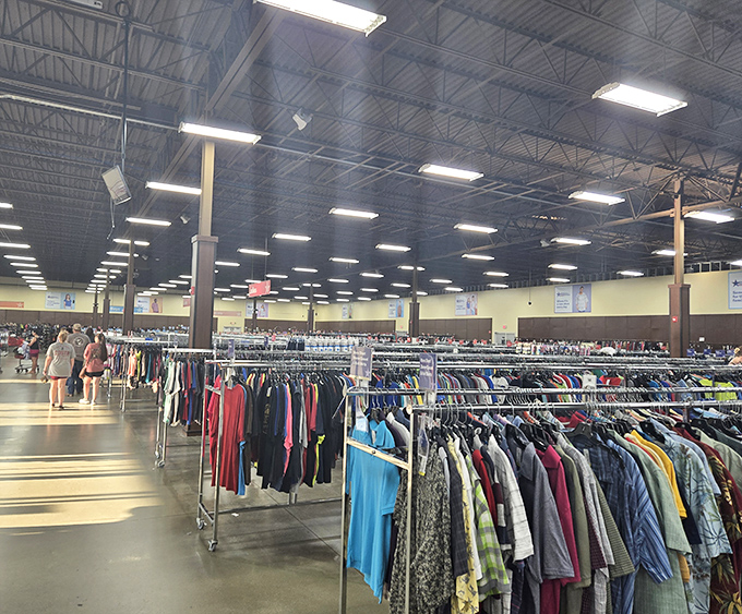 The vastness of the clothing section makes you wonder: did everyone in Alabama decide to clean out their closets on the same day?
