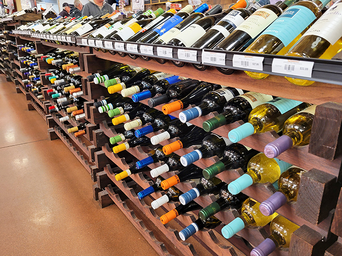 Wine bottles lined up like soldiers ready for dinner duty. Each cork is just waiting to be popped for your next celebration.