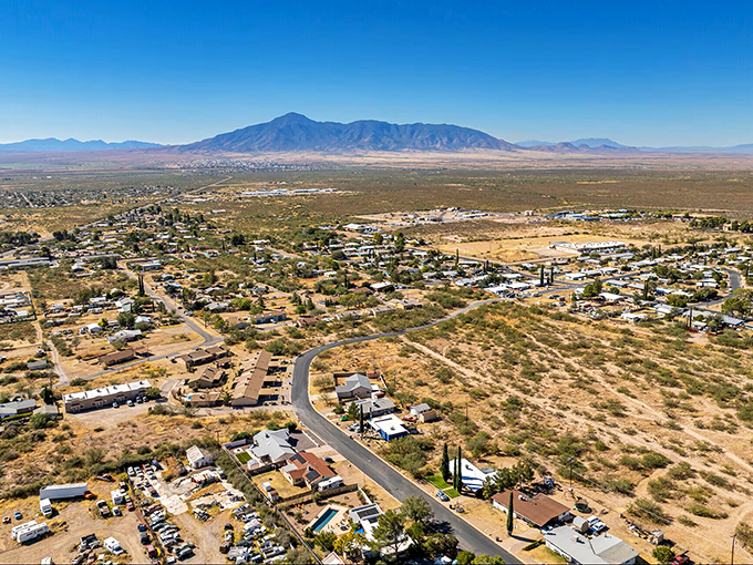 From above, Bisbee reveals its true nature&mdash;a desert oasis nestled against mountains, where grid planning surrendered to geography long ago.