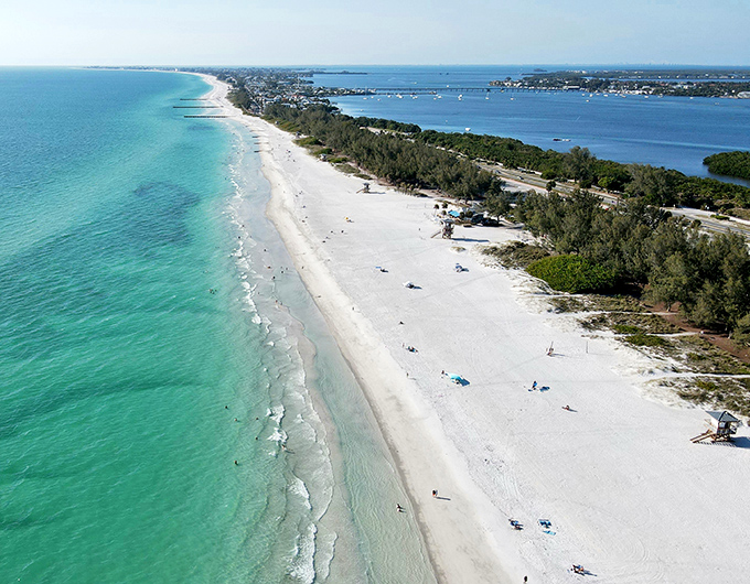 The view that makes drone pilots feel like geniuses. Coquina's stunning shoreline proves that Mother Nature remains the world's greatest landscape architect.