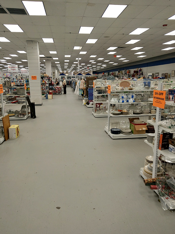 Wide, clean aisles and clear signage&mdash;revolutionary concepts in thrift store design that make Liberty Ministries a standout in the second-hand world.