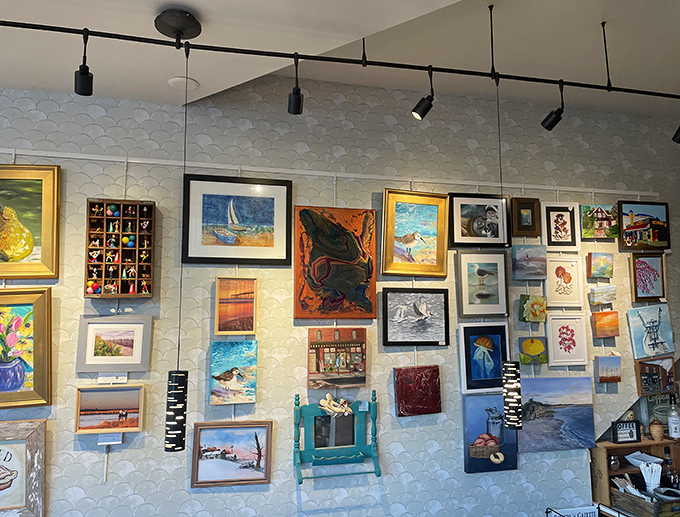 Art that feeds your soul while pastries feed your body. The Eastern Shore's beauty captured on canvas creates the perfect ambiance.