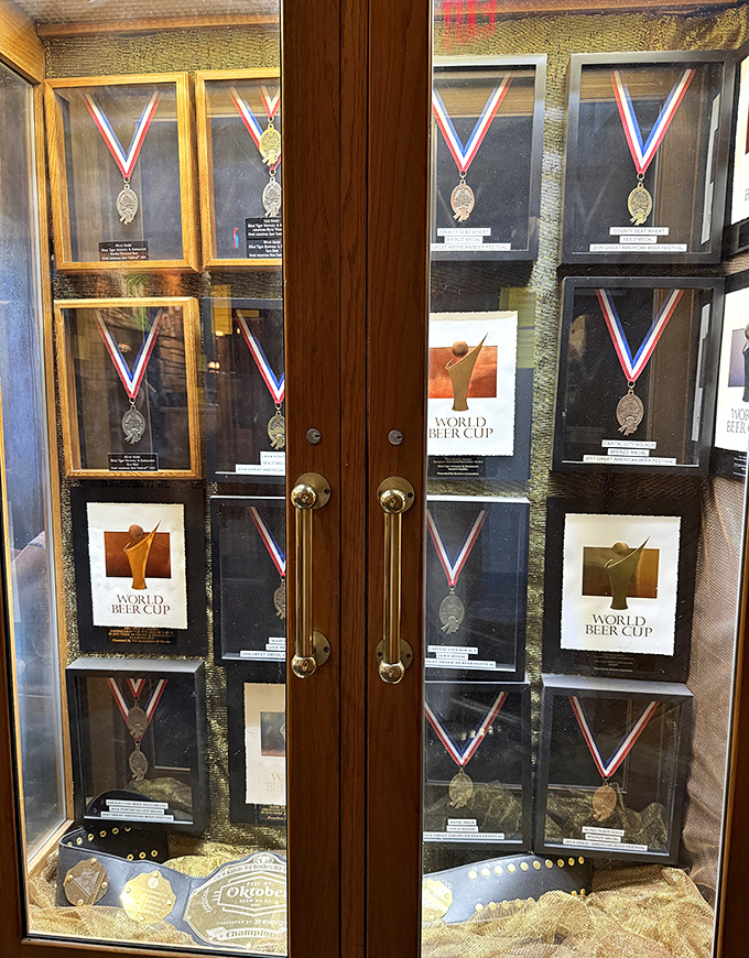 Hardware that speaks volumes. These medals aren't just decorations&mdash;they're proof that world-class beer happens in unexpected places like Topeka.