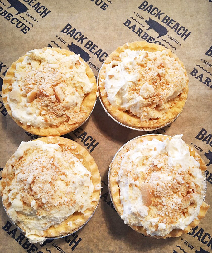 Banana cream pies in miniature form&mdash;because after all that meat, you still somehow find room for something sweet.