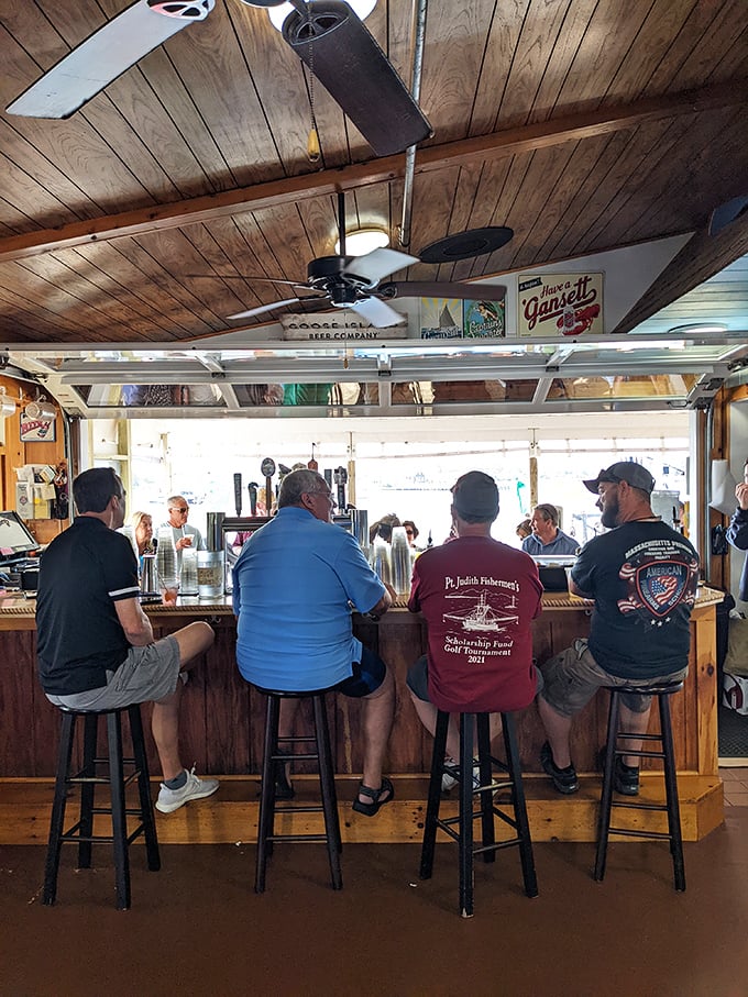 Where locals gather to debate important matters like who makes the best clam cakes and whether today's catch was better than yesterday's.