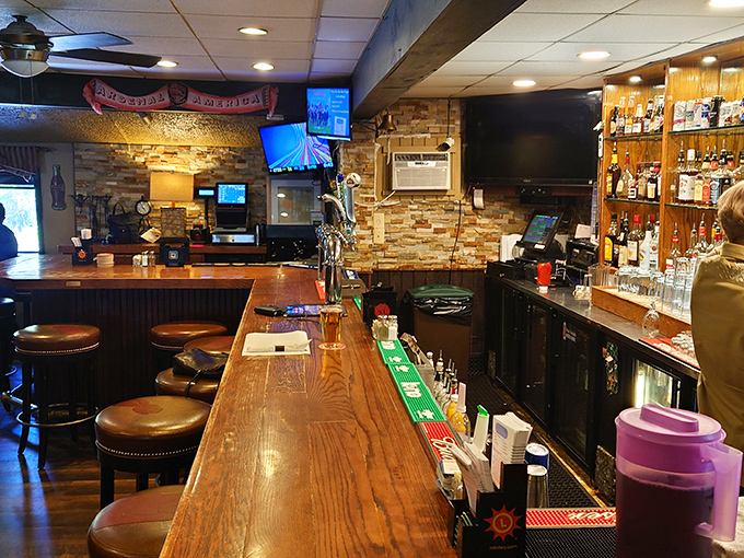 The bar area&mdash;where strangers become friends and friends become regulars over cold drinks and warm conversation.