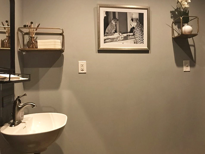 Even the restroom shows attention to detail, with stylish fixtures and thoughtful touches that extend the restaurant's aesthetic to every corner.