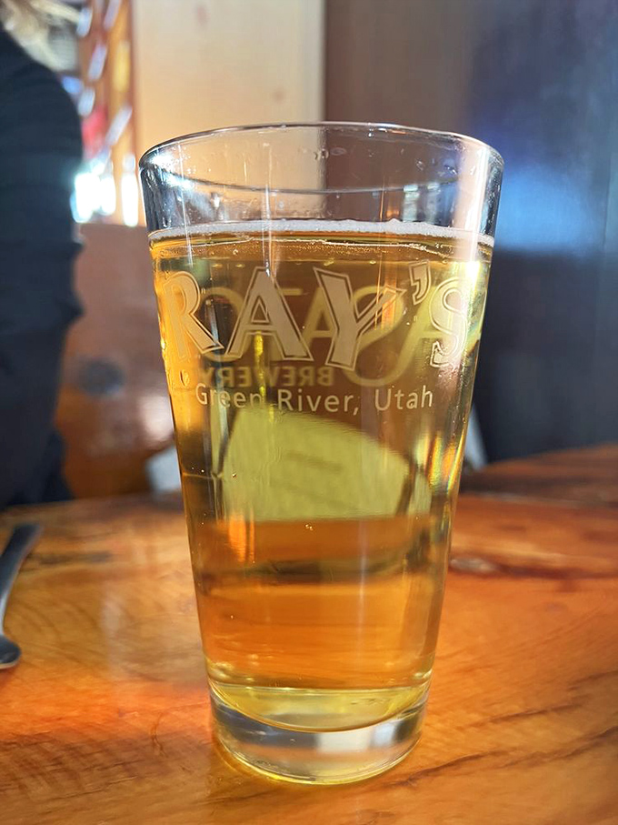 Even the glassware tells Ray's story &ndash; a golden brew in a branded cup, the perfect companion to whatever deliciousness awaits.