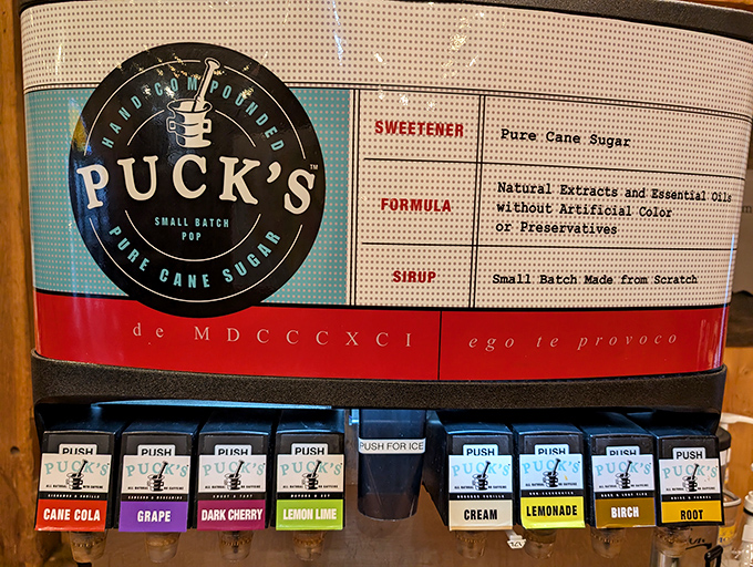 Not just any soda fountain—a craft soda experience that respects your beverage choices as much as your BBQ selections. Liquid companions for meat masterpieces.