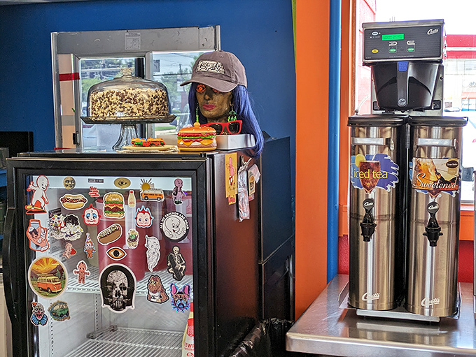 Even the beverage station has personality &ndash; because why should drinks be boring when nothing else here is?