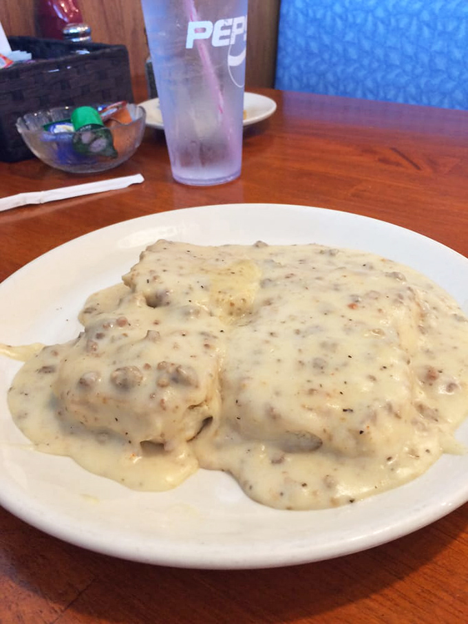 Biscuits and gravy that don't just sit on the plate&mdash;they spread out and make themselves comfortable, like they own the place.