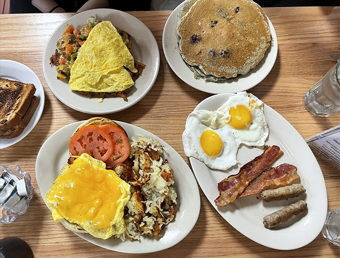 The breakfast spread that answers the eternal question: "Why choose one delicious thing when you can have four?"