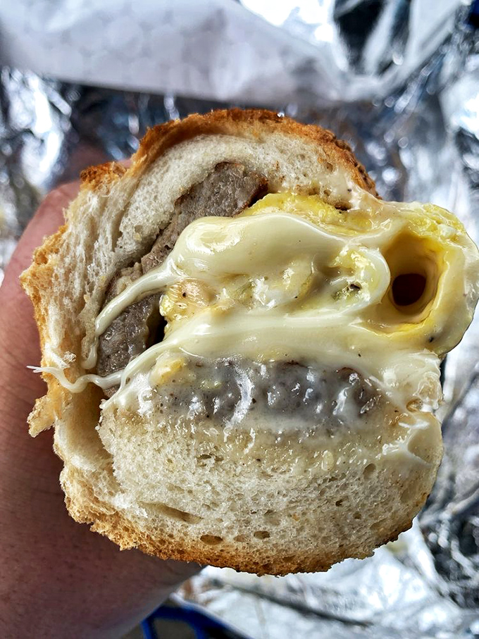 One bite of this cheesesteak cross-section reveals the architectural genius behind Philadelphia's most famous food group.
