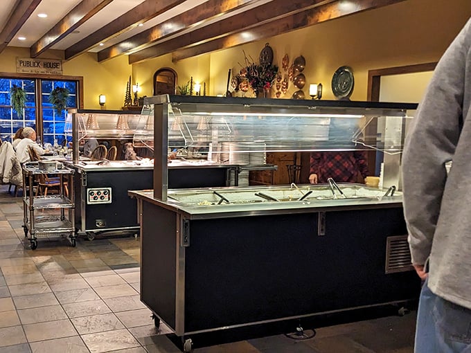 The buffet area stands ready for action&mdash;a battlefield where hunger doesn't stand a chance against the arsenal of homestyle offerings. 