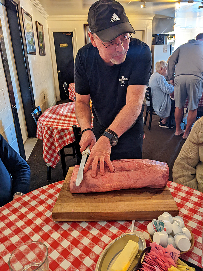 The tableside meat presentation isn't just service&mdash;it's theater where you get to direct the thickness of your own happiness.