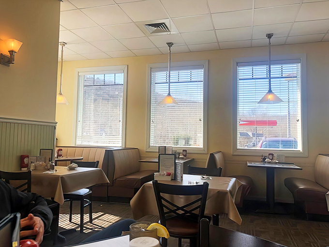 Natural light floods the dining area, illuminating tables where memories are made between bites of Pennsylvania's finest comfort food.
