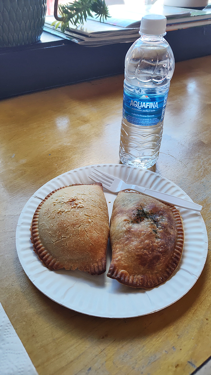 Bottled water and twin pasties&mdash;the dynamic duo of road trip sustenance. One hydrates, the other satisfies your deepest savory cravings.