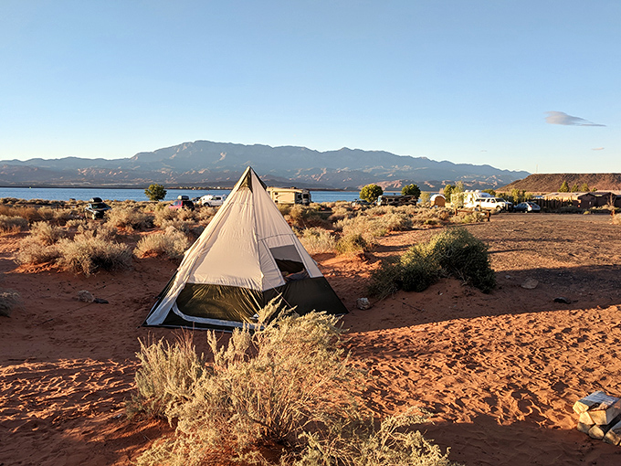 Desert camping with five-billion-star accommodations. That tent isn't just shelter&mdash;it's your private viewing portal to Utah's magnificent landscape.