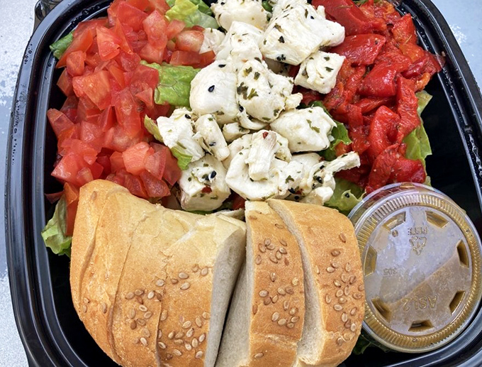A Mediterranean vacation on a plate&mdash;fresh mozzarella, tomatoes, and basil create a colorful respite for those seeking something lighter than a cheesesteak.
