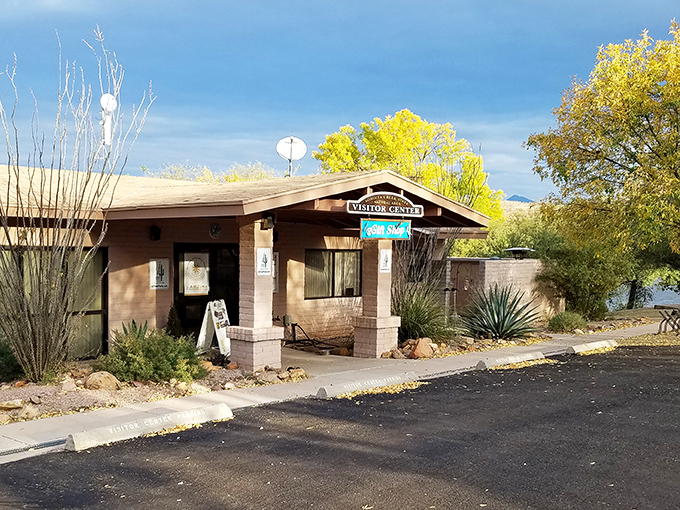 The Visitor Center welcomes adventurers with the promise of maps, information, and air conditioning that feels like winning the desert lottery.