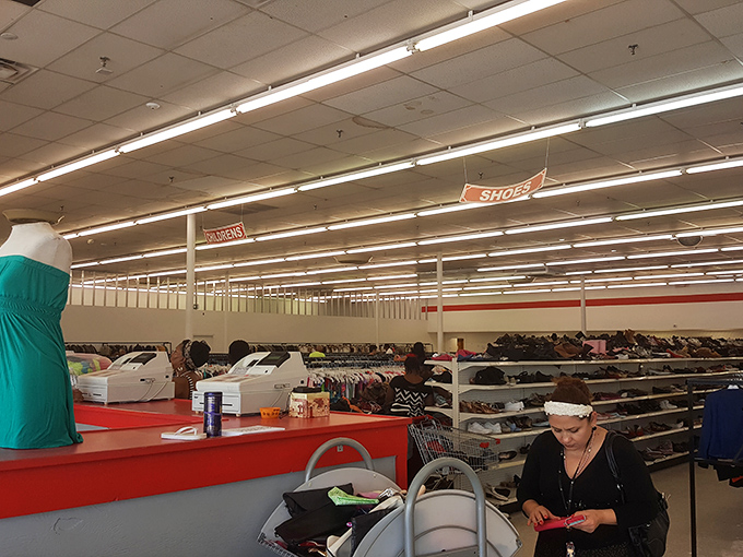 The checkout counter: where treasure hunters experience the unique thrill of paying single digits for items once priced in triple digits.