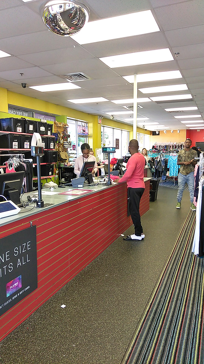 The checkout counter: final destination for treasures that have survived the rigorous "Do I really need this?" internal debate.