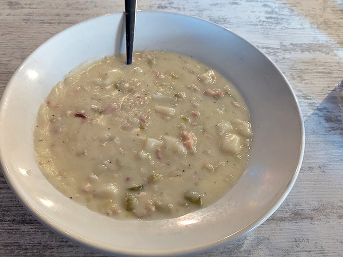 This clam chowder isn't just soup&mdash;it's a creamy hug in a bowl that makes you forget you're hundreds of miles from the coast.