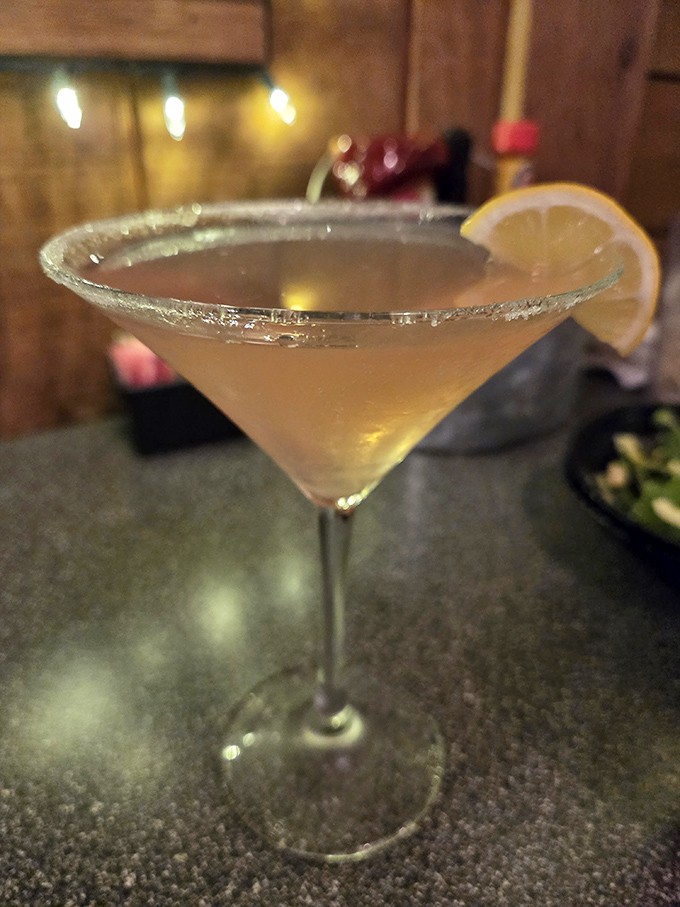 This martini isn't just a drink&mdash;it's liquid relaxation with a sugar rim, the perfect companion while deciding between ribeye and filet.