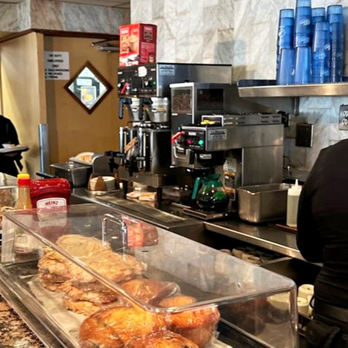 The coffee station&mdash;command central for the lifeblood of any respectable diner. Morning salvation, one cup at a time.