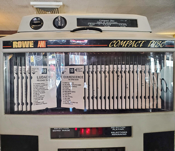 The tabletop jukebox&mdash;a relic of simpler times when three songs for a quarter was the best entertainment value in town. Evanescence meets eggs over easy.