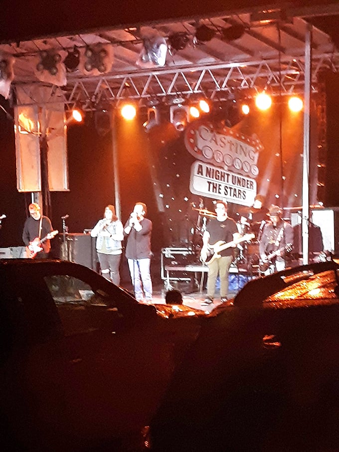 The colorful marquee announces this weekend's double feature&mdash;a perfect small-town Saturday night awaits.