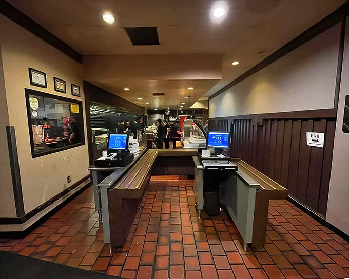 The cafeteria-style entrance where culinary dreams begin&mdash;grab a tray and prepare for a delicious journey through time and taste.
