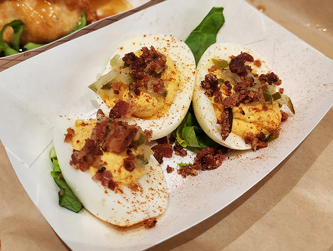 Deviled eggs topped with bacon crumbles aren't just appetizers&mdash;they're proof that sometimes the simplest pleasures deliver the most profound joy.