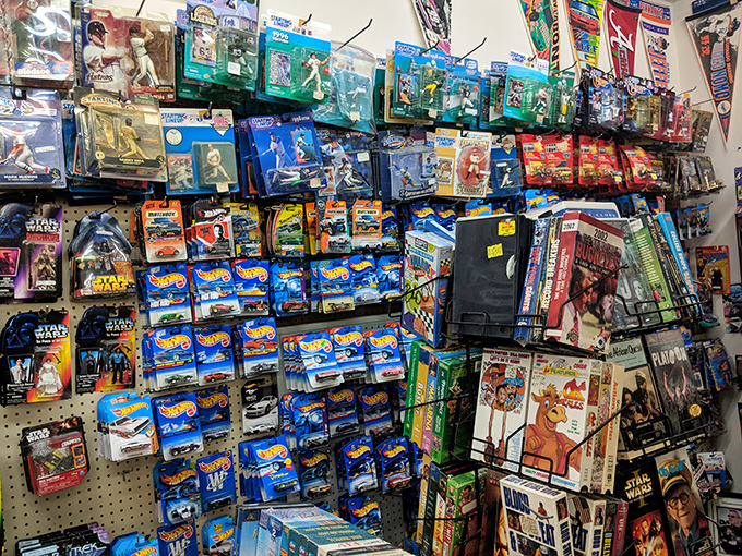 Hot Wheels and collectible figures&mdash;proof that some toys are too special for actual children to touch.