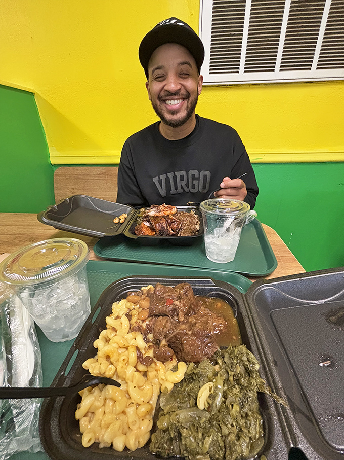 The universal language of good food brings smiles that need no translation, especially when there's oxtail and jerk chicken involved.