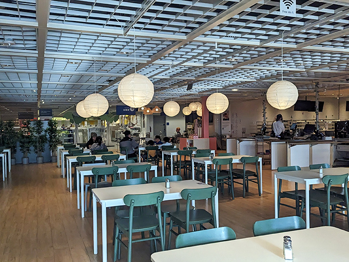IKEA's cafeteria&mdash;where shopping stamina is restored through the mystical powers of Swedish meatballs and surprisingly decent coffee.