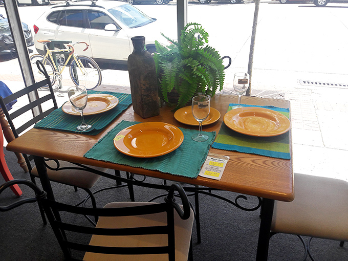 Dinner party waiting to happen! This table setting whispers of possibilities—from romantic dinners to family gatherings, all at thrift store prices.