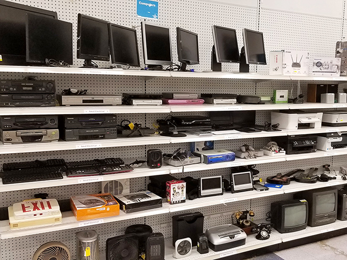 The electronics graveyard: where yesterday's cutting-edge technology comes to find its forever home. That VCR might just solve your vintage movie night dilemma!