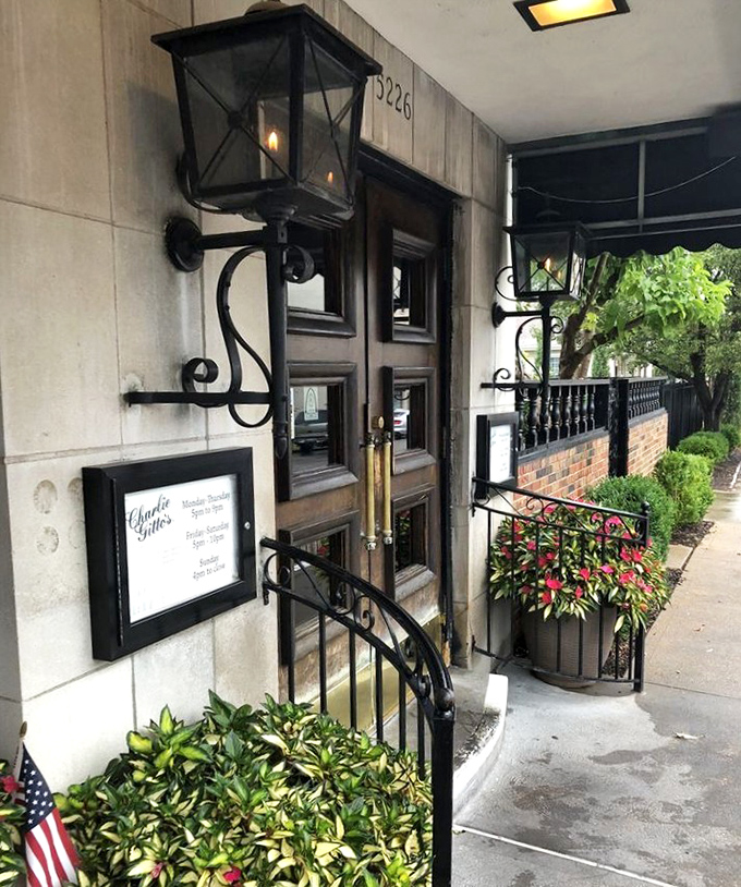 The entrance beckons with old-world charm&mdash;wrought iron, warm lighting, and the promise that inside, calories don't count and time stands still.