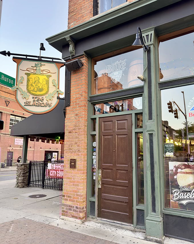 The entrance that's welcomed countless Toledoans seeking good food and better company. That wooden door might as well be a portal to Dublin.